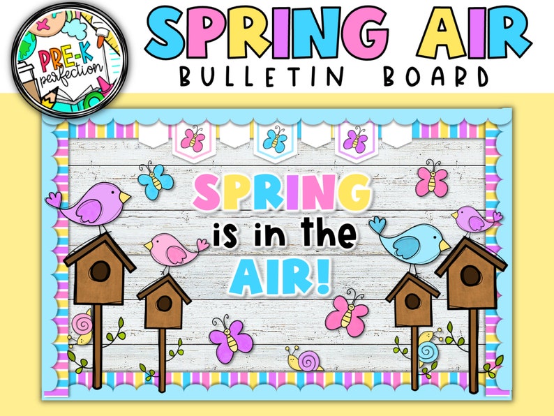 Spring is in the Air Bulletin Board Spring Decor Spring - Etsy