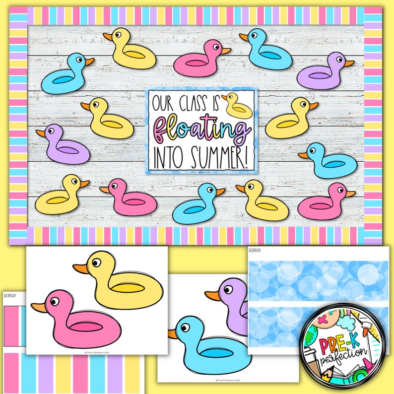 Floating Into Summer Bulletin Board: Ducky Floaties (digital Download ...