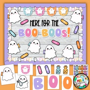 Halloween Nurse Bulletin Board: Ghost Decor - Here for the Boo Boos! - Etsy