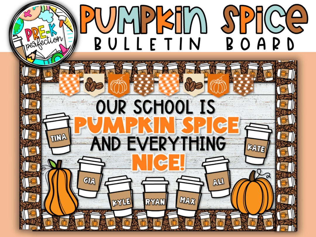 Pumpkin Spice School Bulletin Board | Pumpkin Latte Bulletin Board ...