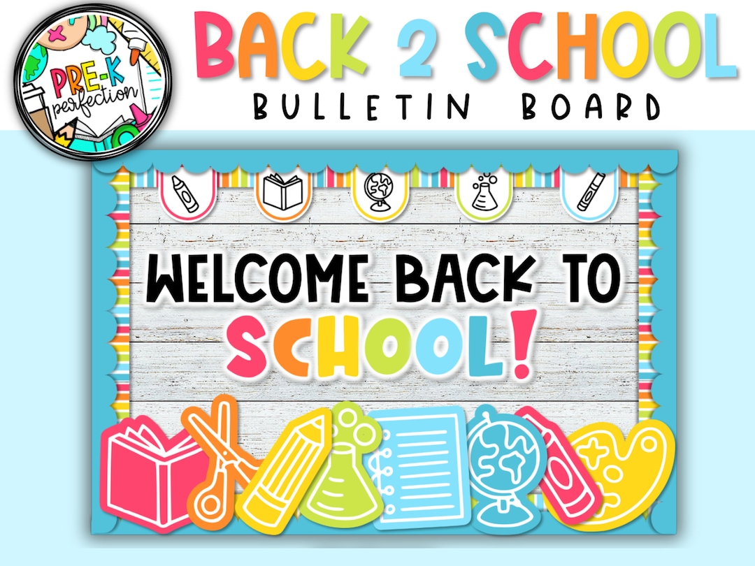 Welcome Back to School Bulletin Board | Back to School Decor | Rainbow School Doodles Decor - Etsy
