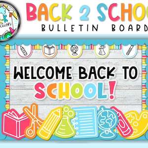 Welcome Back to School Bulletin Board Back to School Decor Rainbow ...