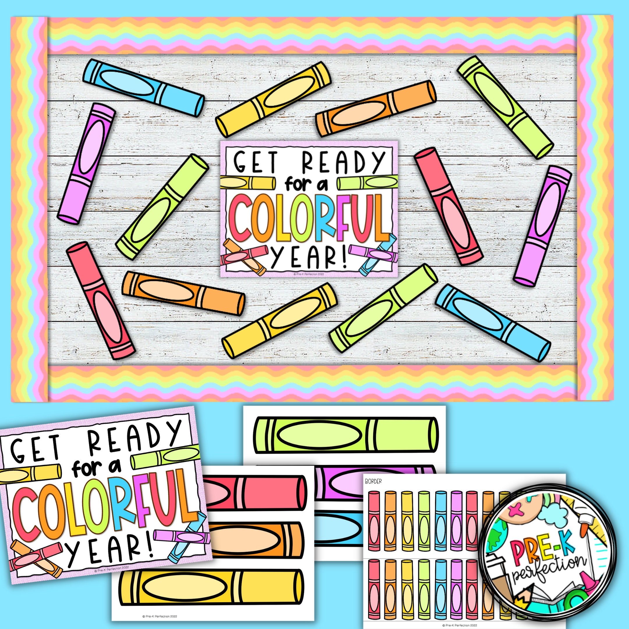 First Day of School Bulletin Board Kit: Rainbow Marker Theme (digital ...