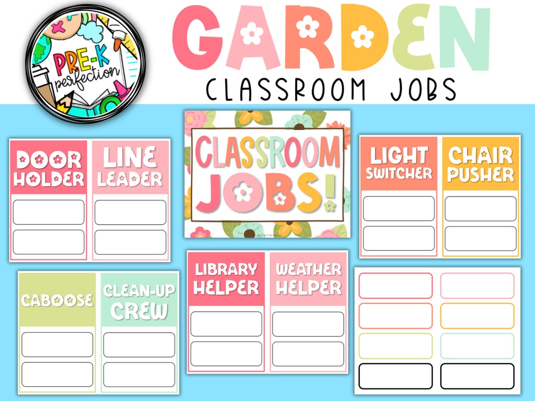 Garden Classroom Decor | Classroom Jobs | Flower Garden Decor - Etsy