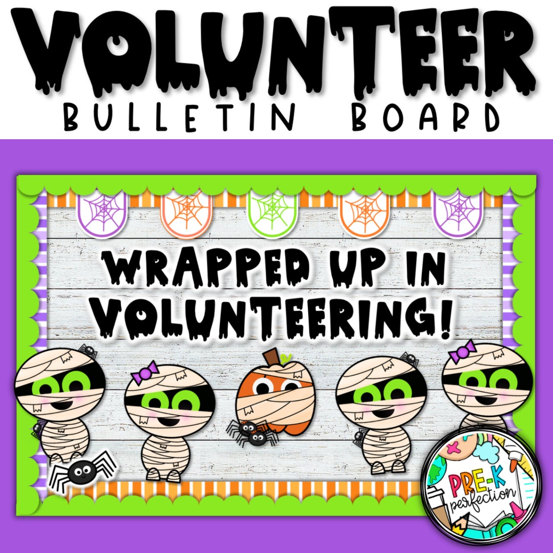Halloween Mummy Volunteer Bulletin Board Decor (digital Download) - Etsy