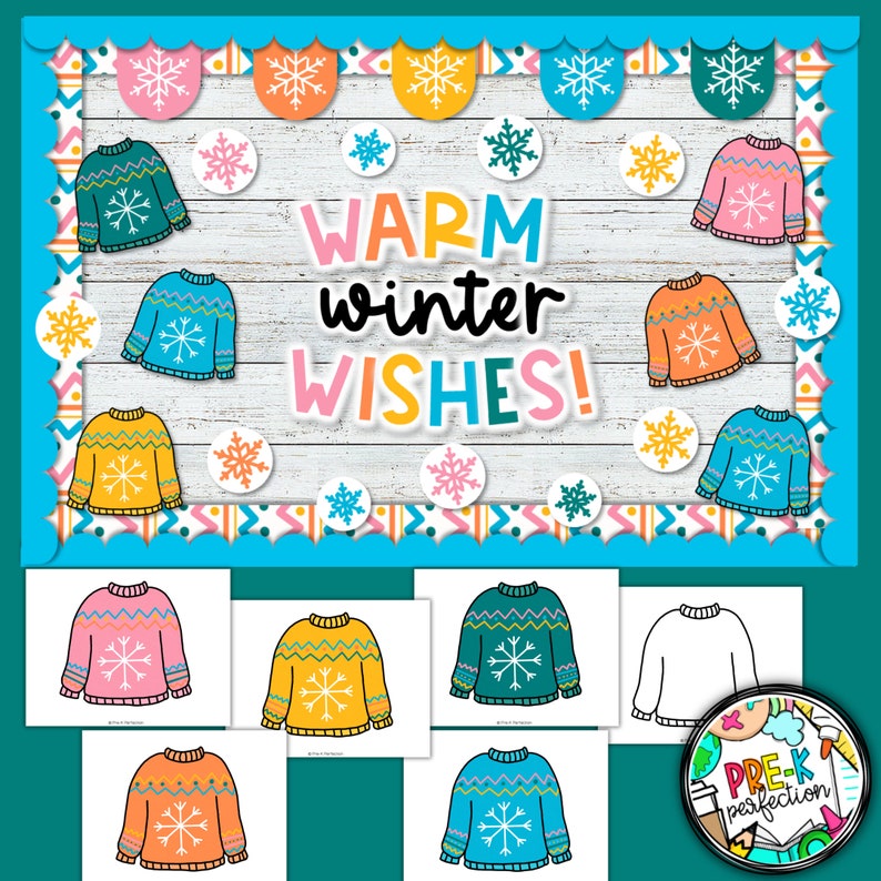 Winter Sweater Bulletin Board Kit: Classroom Decor (digital Download ...