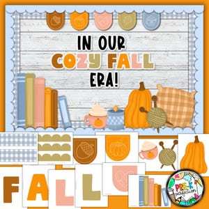 Cozy Fall Book Bulletin Board Kit: Boho Classroom Decor (digital ...