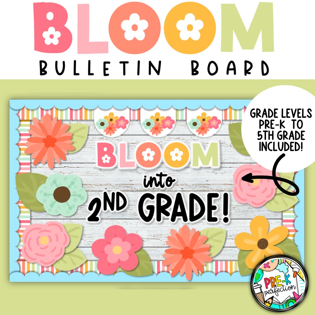 Spring Garden Bulletin Board | Bloom Decor | Grade Level Bulletin Board ...