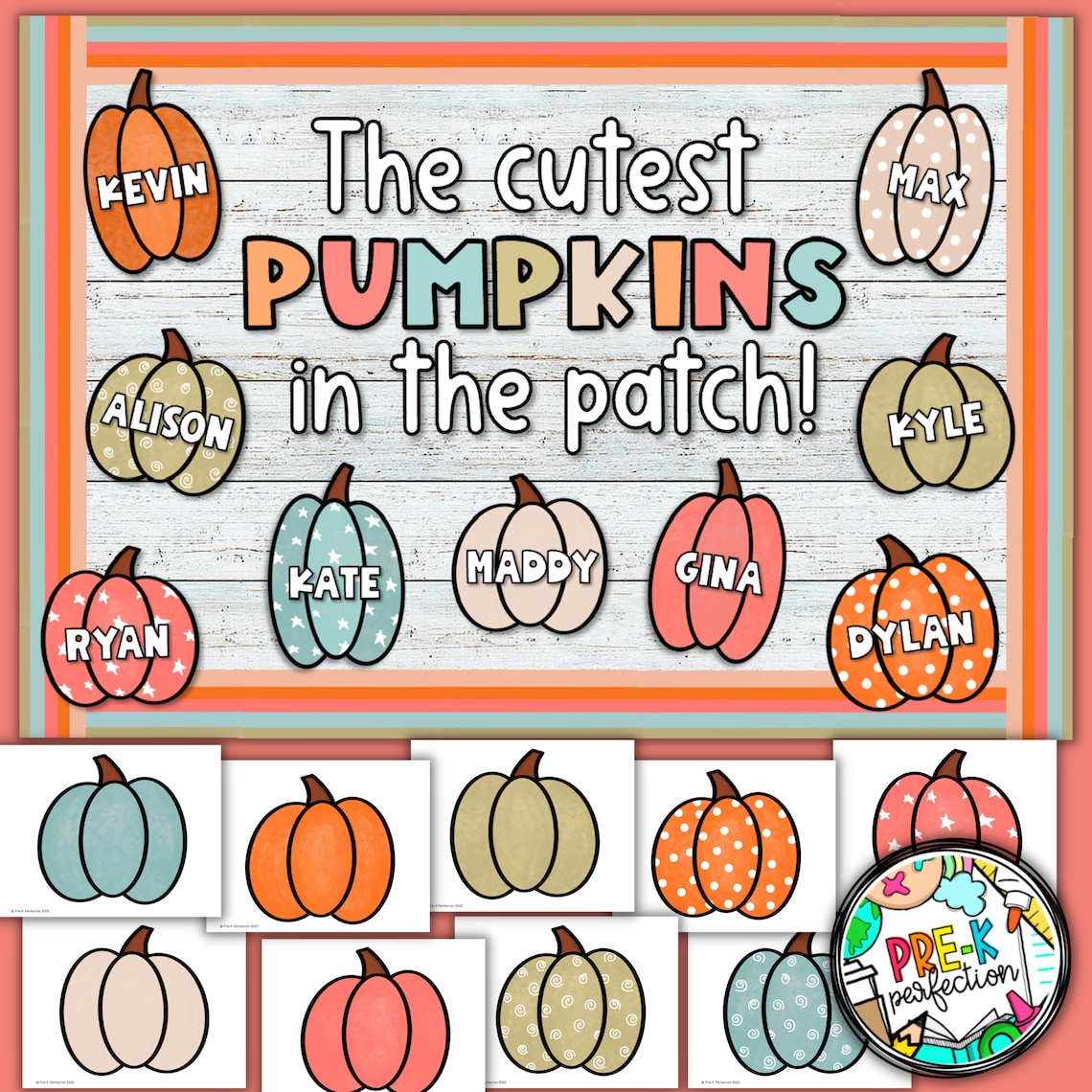 Pastel Pumpkin Patch Bulletin Board Fall Pumpkin Bulletin - Etsy