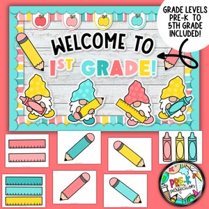 Back to School Bulletin Board: School Gnomes Decor (digital Download ...