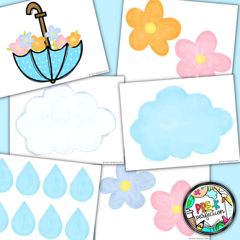 April Showers Bulletin Board Kit: Spring Classroom Decor (digital ...