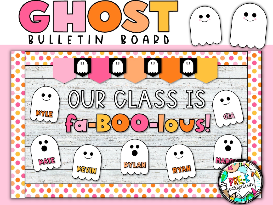 Pastel Halloween Decor Bulletin Board Boo Crew Bulletin - Etsy