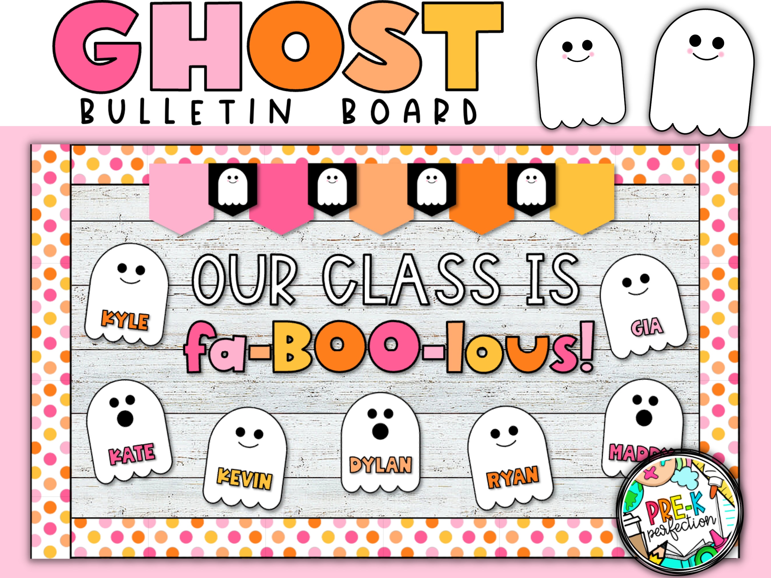 Pastel Halloween Ghost Bulletin Board Kit (digital Download) - Etsy