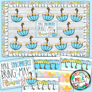 April Bulletin Board | April Showers Bring May Flowers | Printable ...