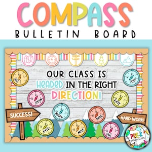 Camping Bulletin Board, Compass Decor, Adventure Classroom, Wilderness ...