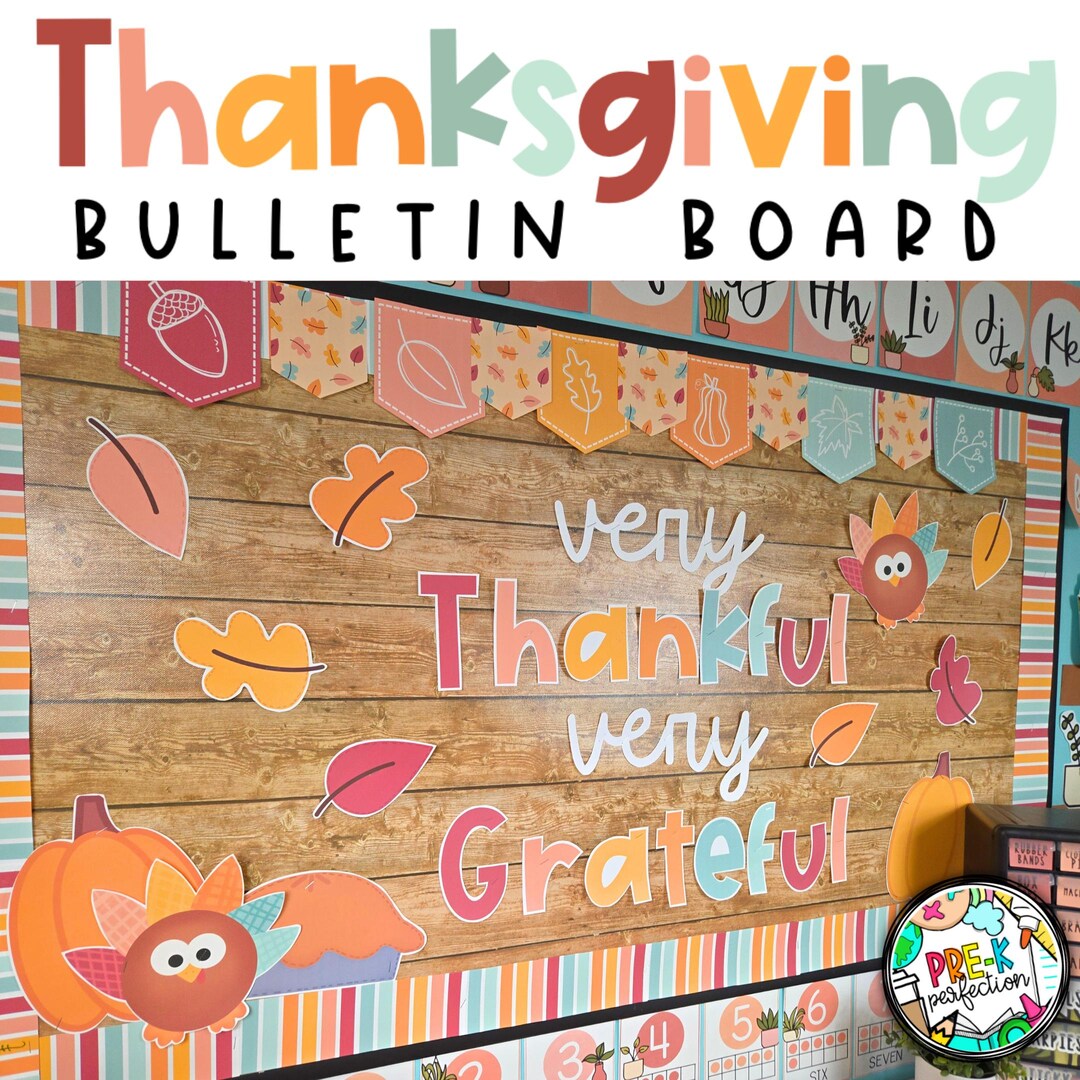 Demure Thanksgiving Bulletin Board | Very Thankful Very Grateful ...