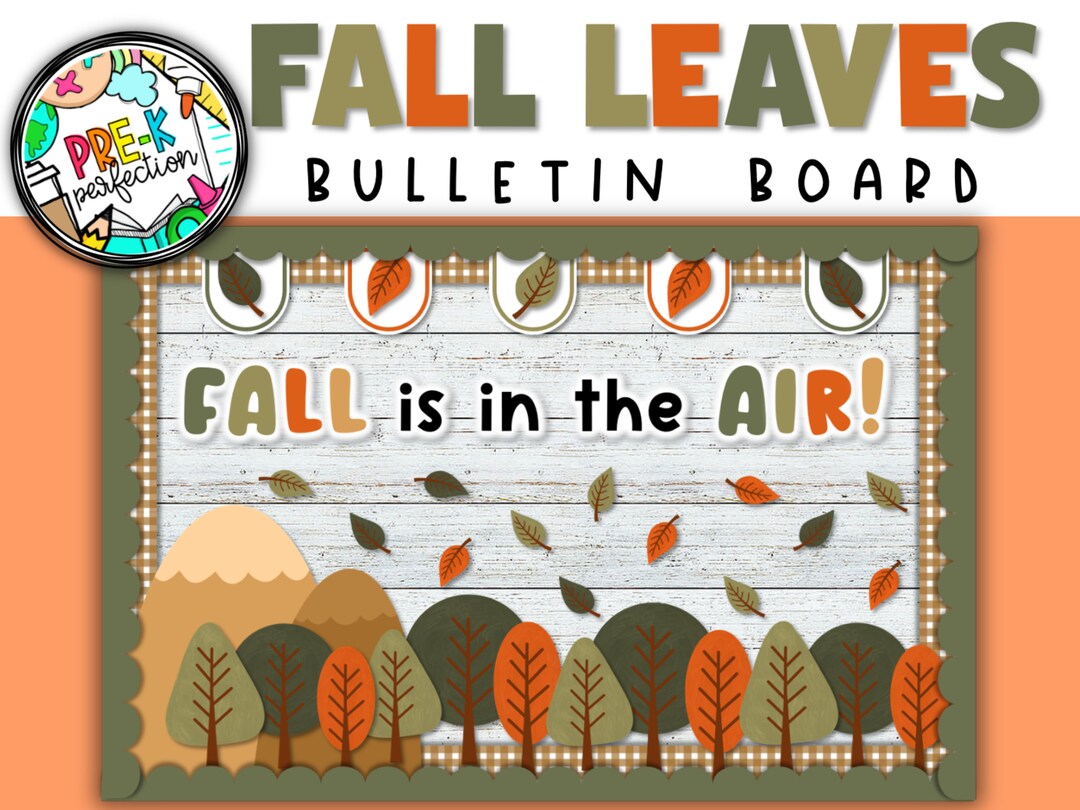 Fall Leaves Bulletin Board | Autumn Trees and Leaves Decor | Fall Scape ...