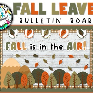 Fall Leaves Bulletin Board | Autumn Trees and Leaves Decor | Fall Scape ...