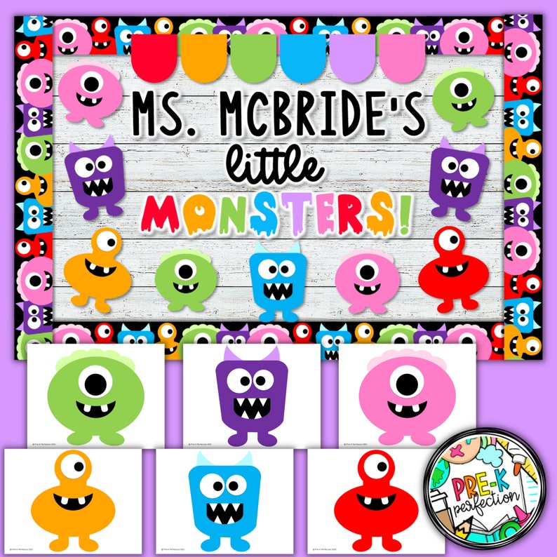 Halloween Monster Bulletin Board Kit: Editable Classroom Decor (digital ...