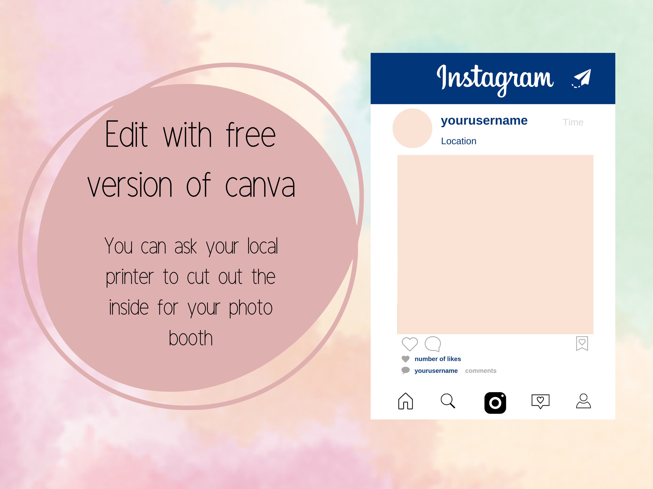 Instagram Frame, Instagram Prop, Photo Booth Prop, Wedding Frame, Party ...