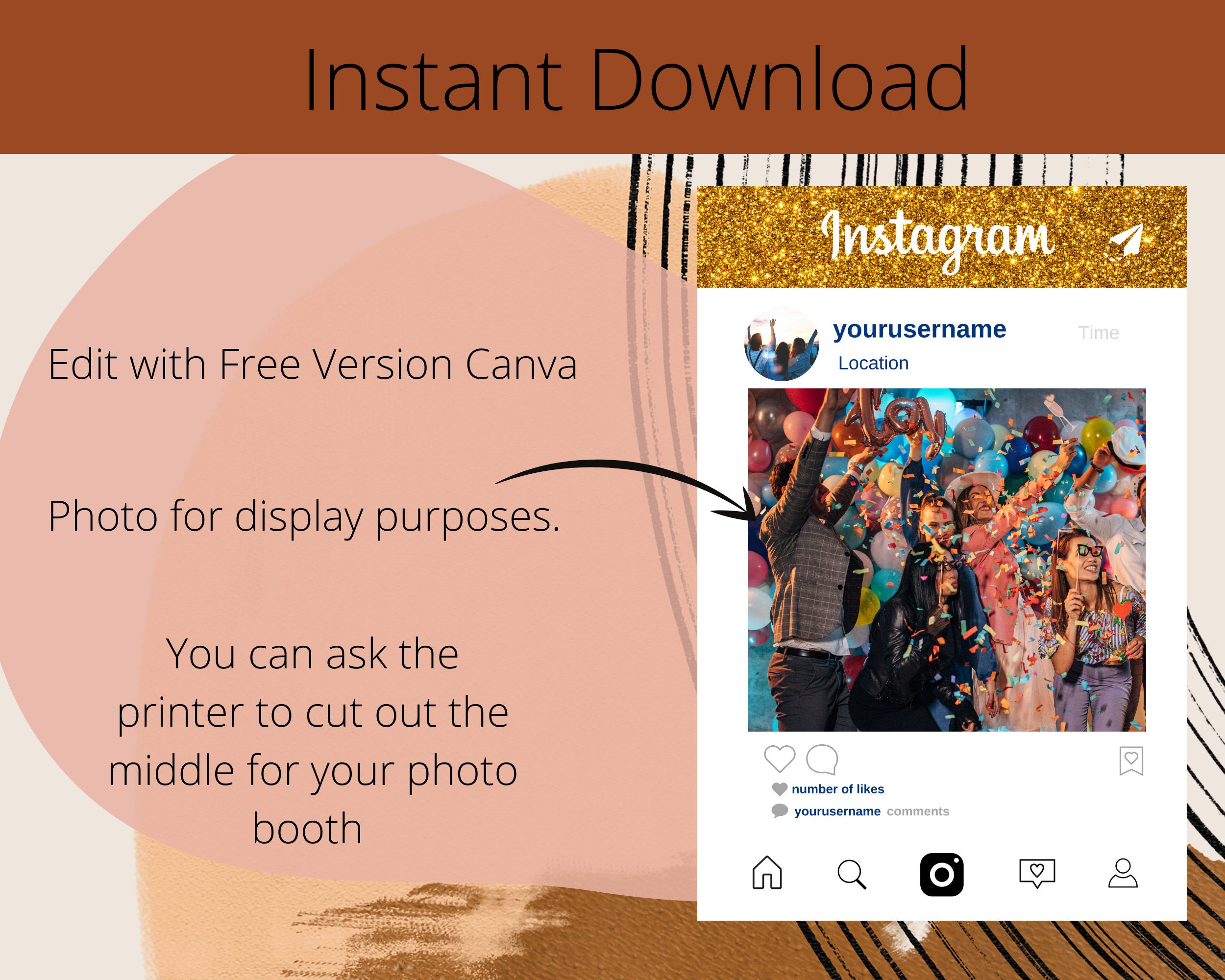 Instagram Frame, Instagram Prop, Photo Booth Prop, Wedding Frame, Party ...