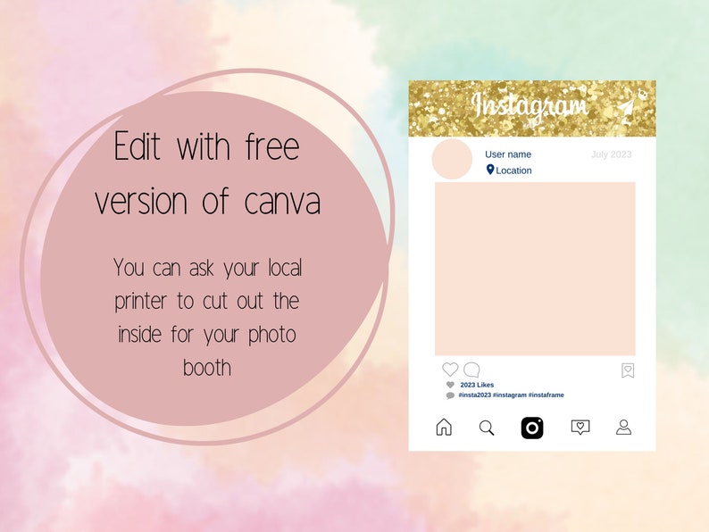 Instagram Frame Instagram Prop Photo Booth Prop Wedding - Etsy