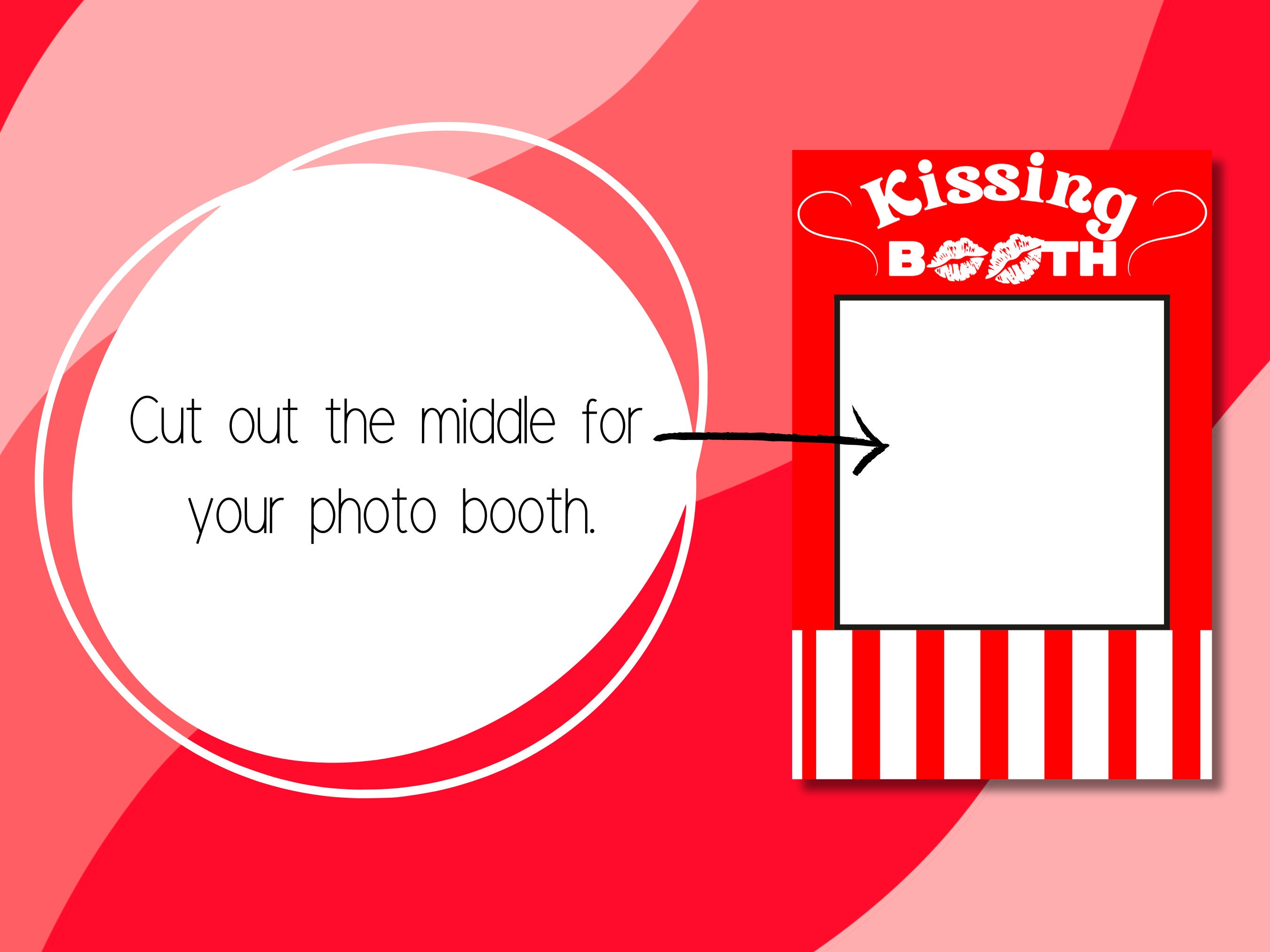 Kissing Booth Printable Frame, Valentine's Day Party Prop, Selfie Prop ...