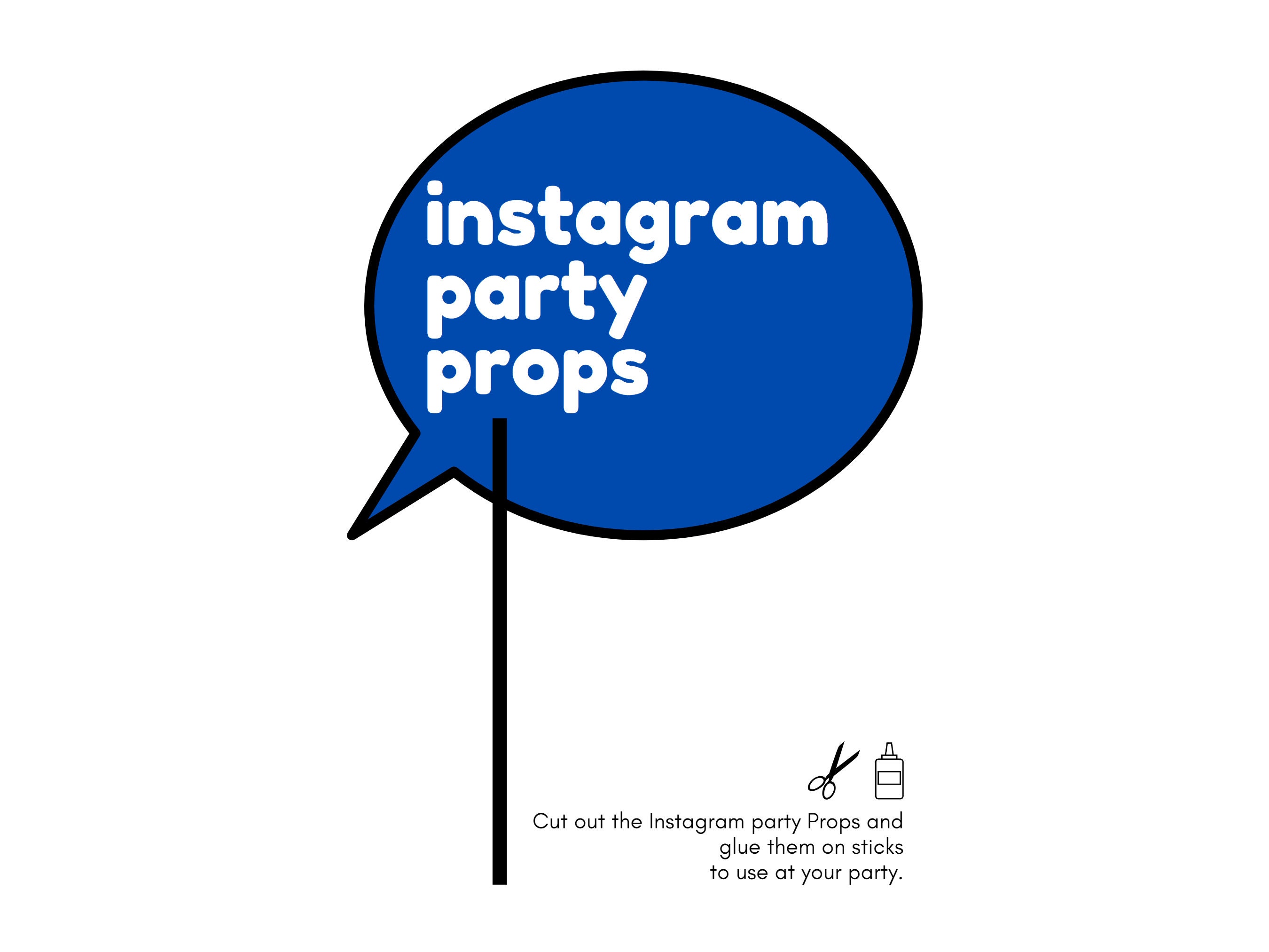 Instagram Frame, Instagram Prop, Photo Booth Prop, Blue Bubbles, Party ...