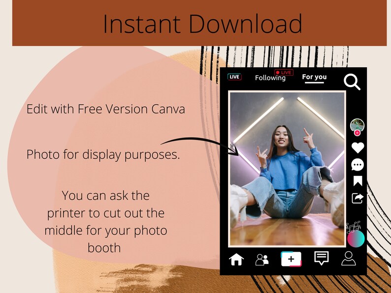 Tik Tok Photo Booth Frame, Tiktok Prop, Photo Booth Prop, Party Photo ...