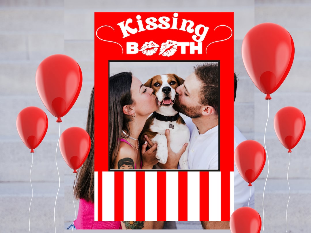 Kissing Booth Printable Frame, Valentine's Day Party Prop, Selfie Prop ...