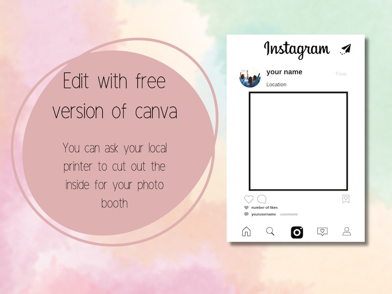 Instagram Frame, Instagram Prop, Photo Booth Prop, Wedding Frame, Party ...
