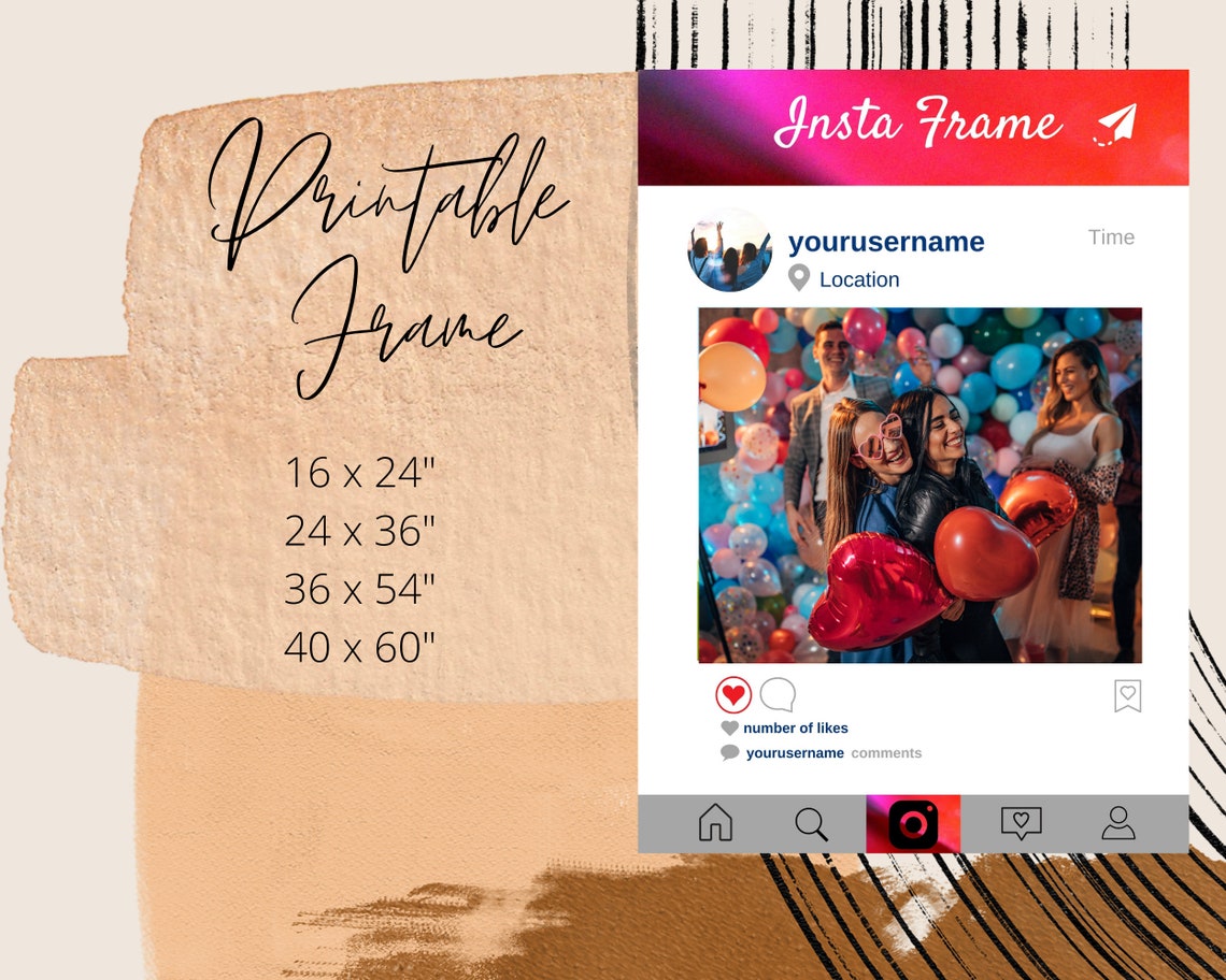 Instagram Frame, Instagram Prop, Photo Booth Prop, Wedding Frame, Party ...
