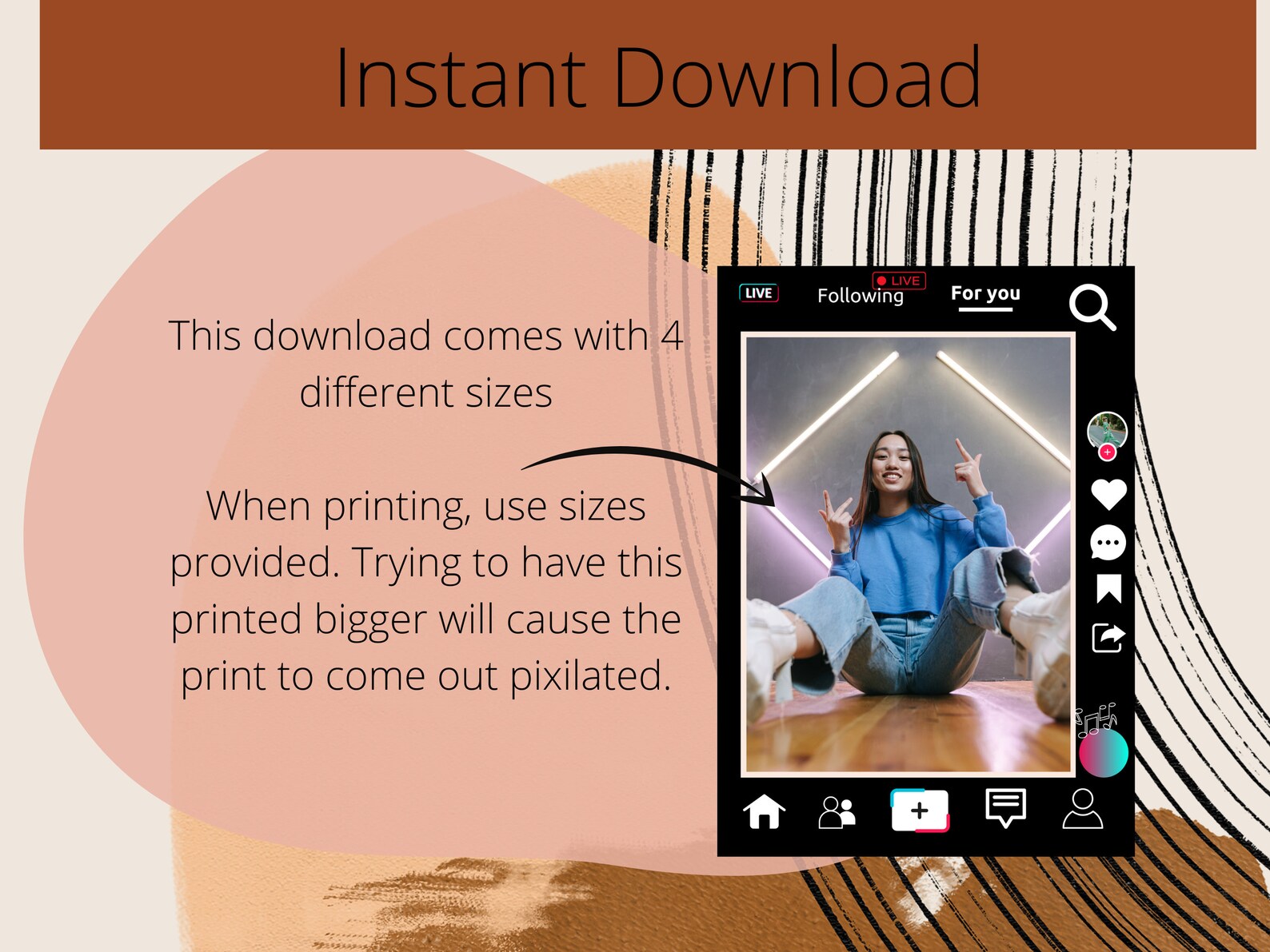 Tik Tok Photo Booth Frame, Tiktok Prop, Photo Booth Prop, Party Photo ...