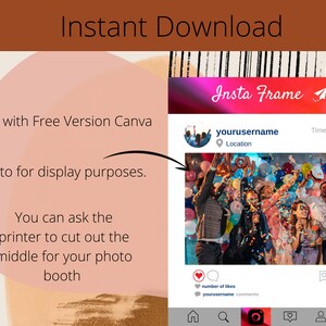 Instagram Frame, Instagram Prop, Photo Booth Prop, Wedding Frame, Party ...