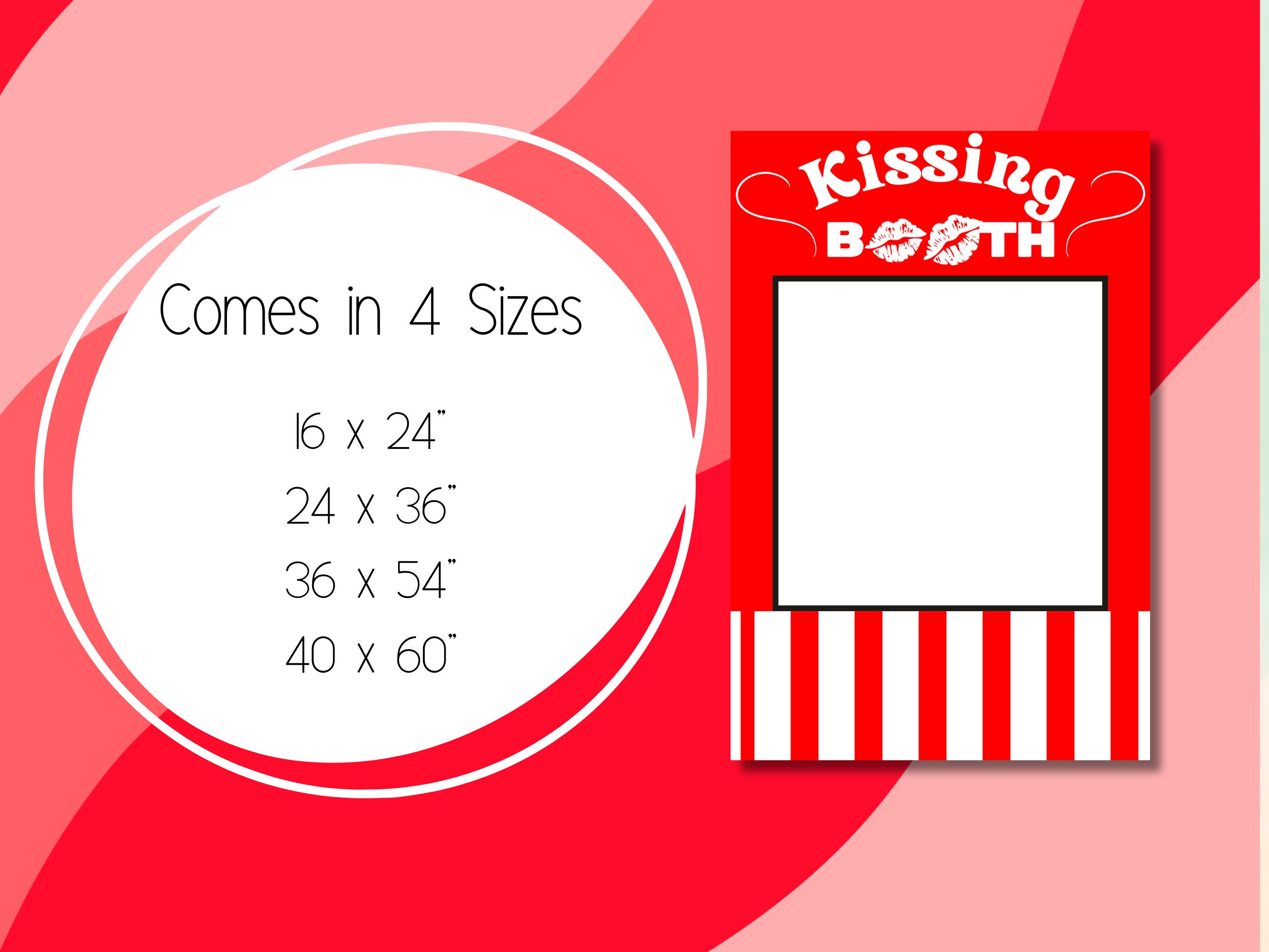 Red Kissing Booth Photo Frame, Valentine's Day Instant Download, Photo ...