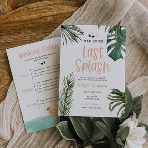 Last Splash Bachelorette Party Invitation Bachelorette - Etsy