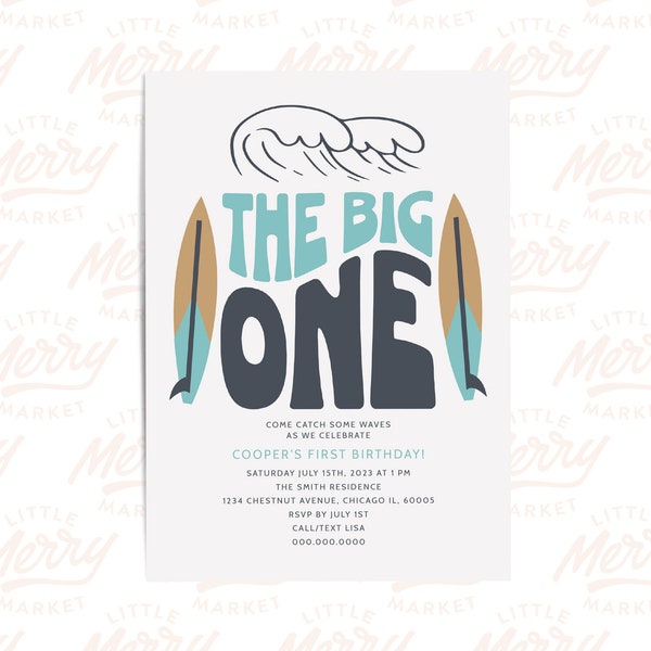 The Big One Invitation - Etsy