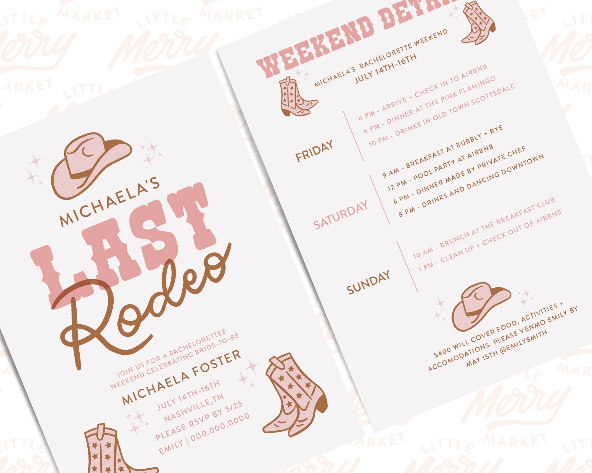 Last Rodeo Bachelorette Invitation Template | Nashville Bachelorette ...