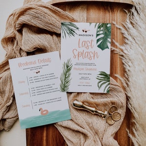 Last Splash Bachelorette Party Invitation Bachelorette - Etsy