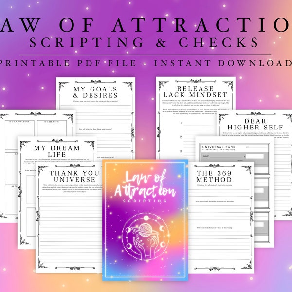 Law Of Attraction Worksheets Money Etsy