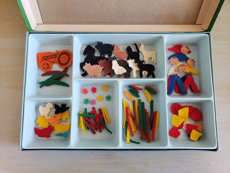 Vintage 1964 Fuzzy Felt Farm Playset - Etsy