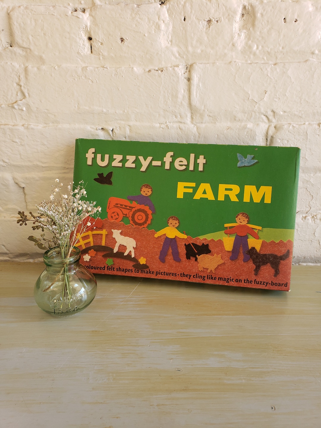 Vintage 1964 Fuzzy Felt Farm Playset - Etsy
