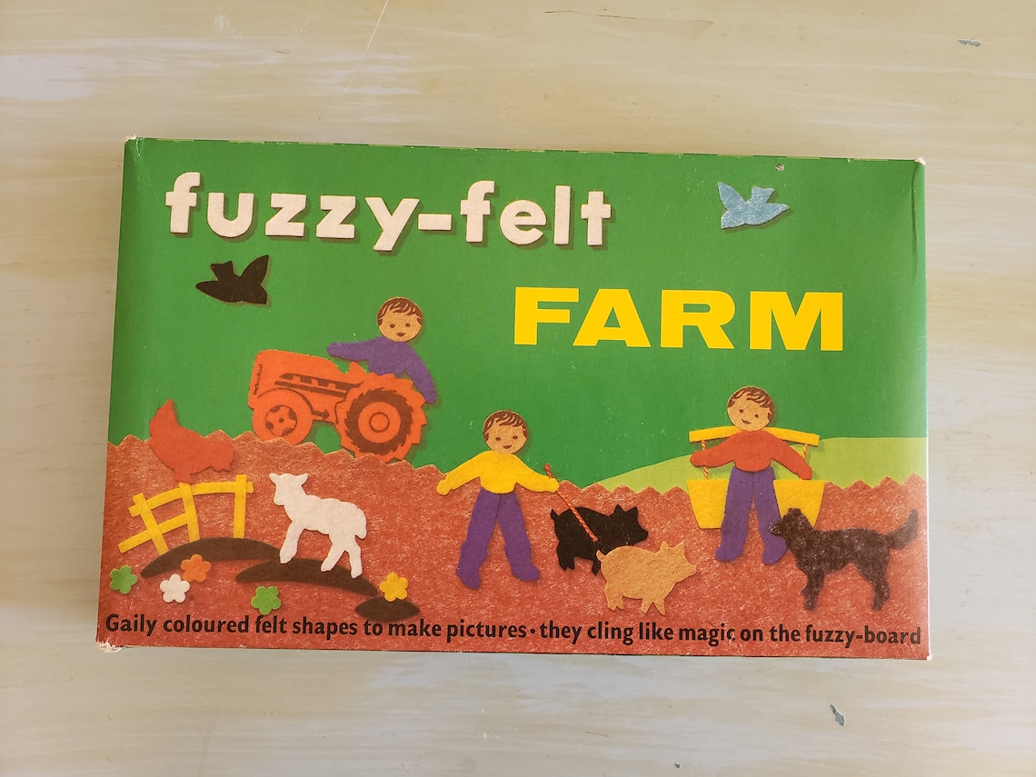 Vintage 1964 Fuzzy Felt Farm Playset | Etsy