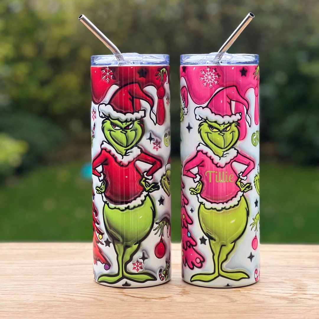 Grinch Personalised Stainless Steel Tumbler With Lid and Straw Swift ...