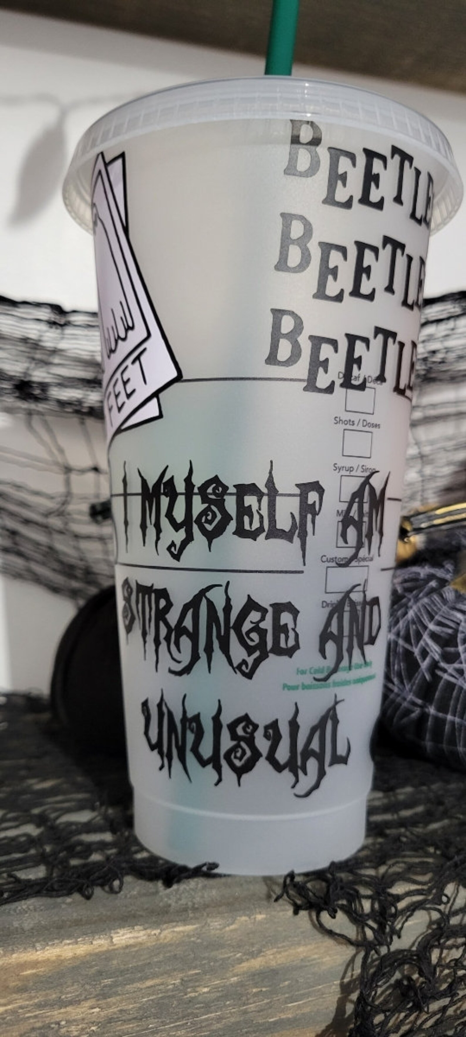 Perfect Beetlejuice Starbucks Cold Cup Perfect for a - Etsy