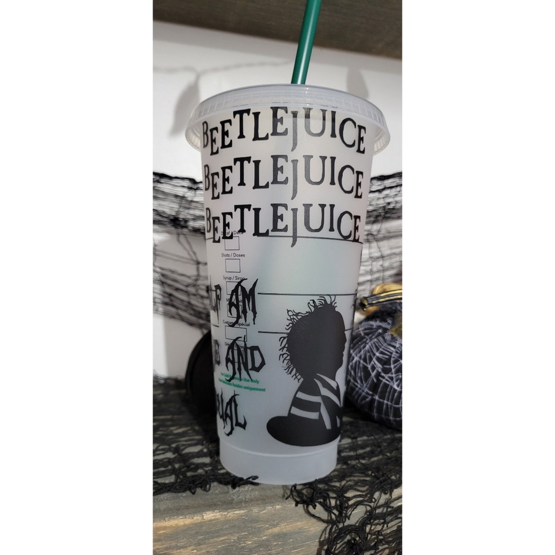 Perfect Beetlejuice Starbucks Cold Cup Perfect for a - Etsy