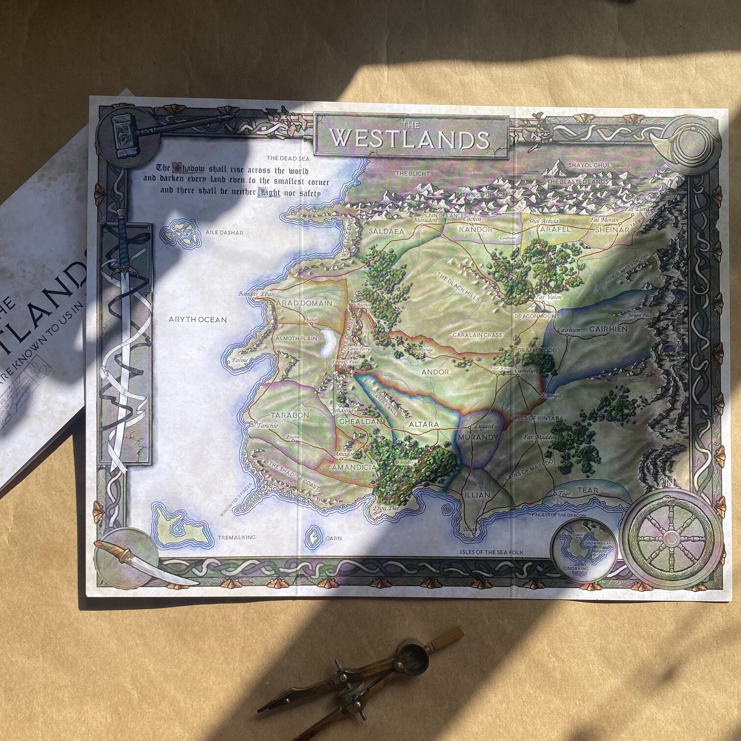 A Map of the Westlands the Wheel of Time - Etsy UK
