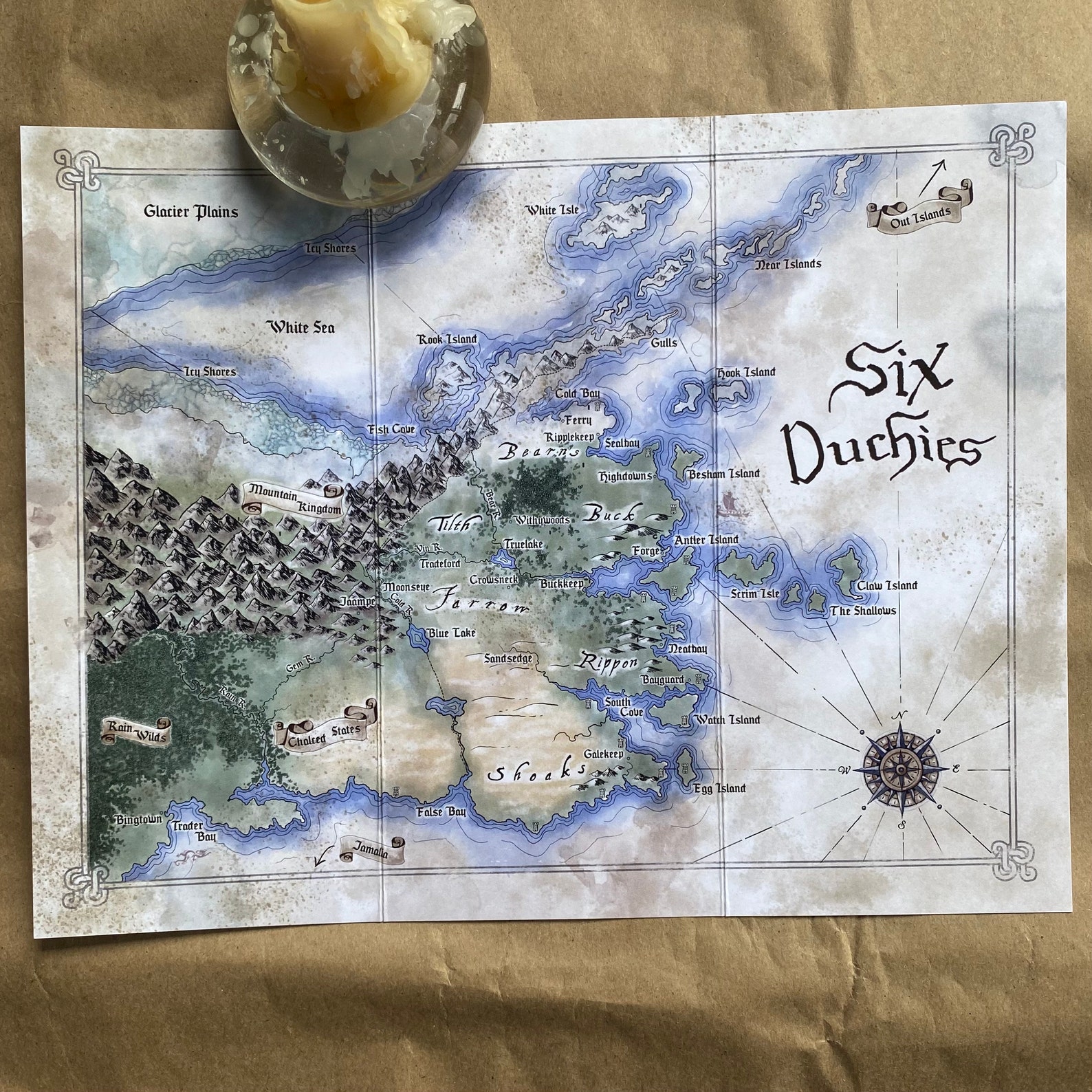A Map of the Six Duchies - Etsy