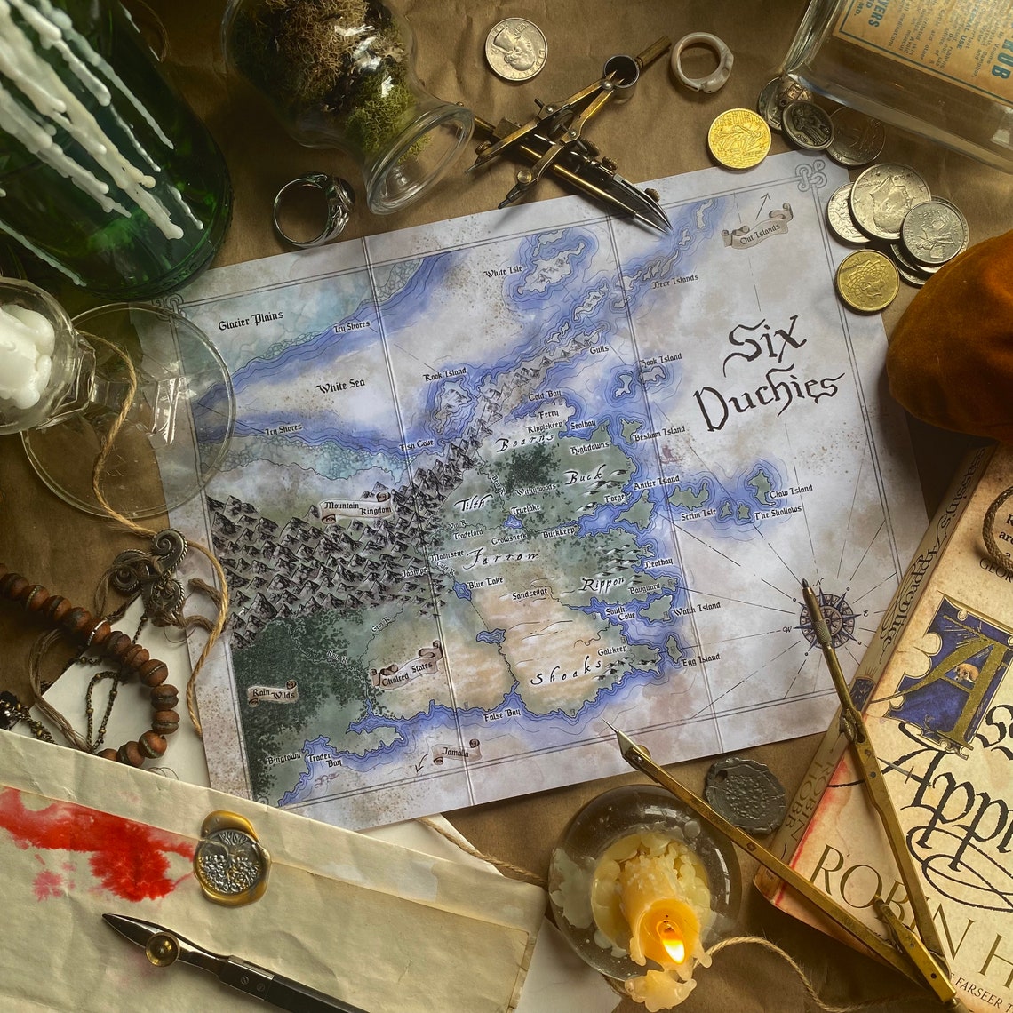 A Map of the Six Duchies - Etsy