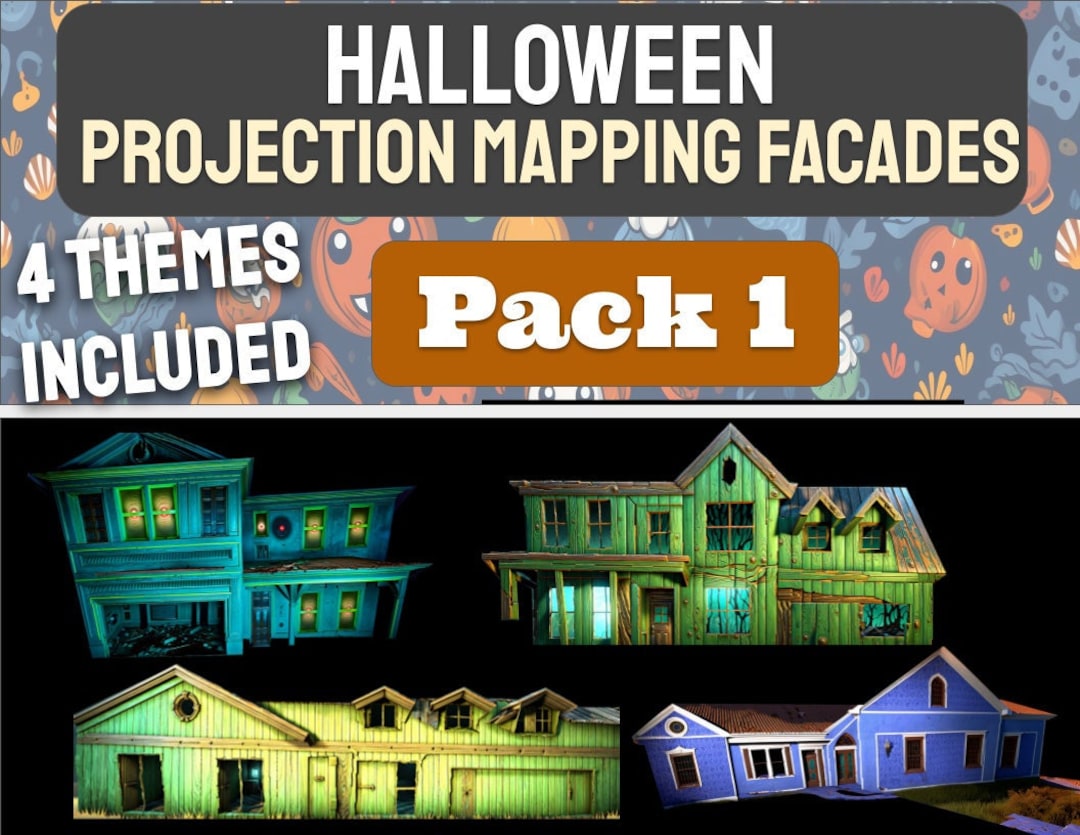 Halloween Projection Mapping Facade Pack! - PACK 1 - Four Themes ...